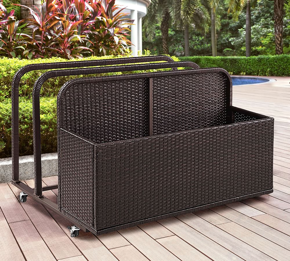 Benson Outdoor Wicker Pool Storage Caddy | Pottery Barn