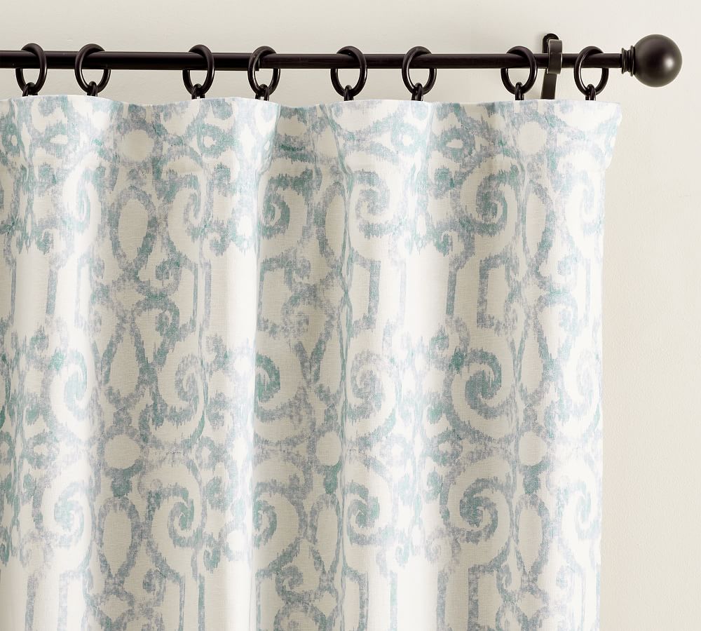 OPEN BOX: Margot Scroll Print Rod Pocket Curtain | Pottery Barn