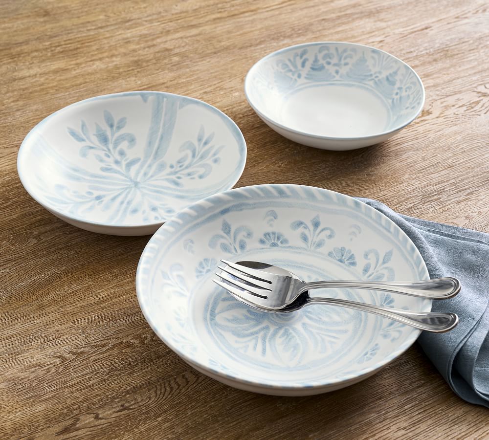 Chambray Tile Stoneware Serving Bowls | Pottery Barn