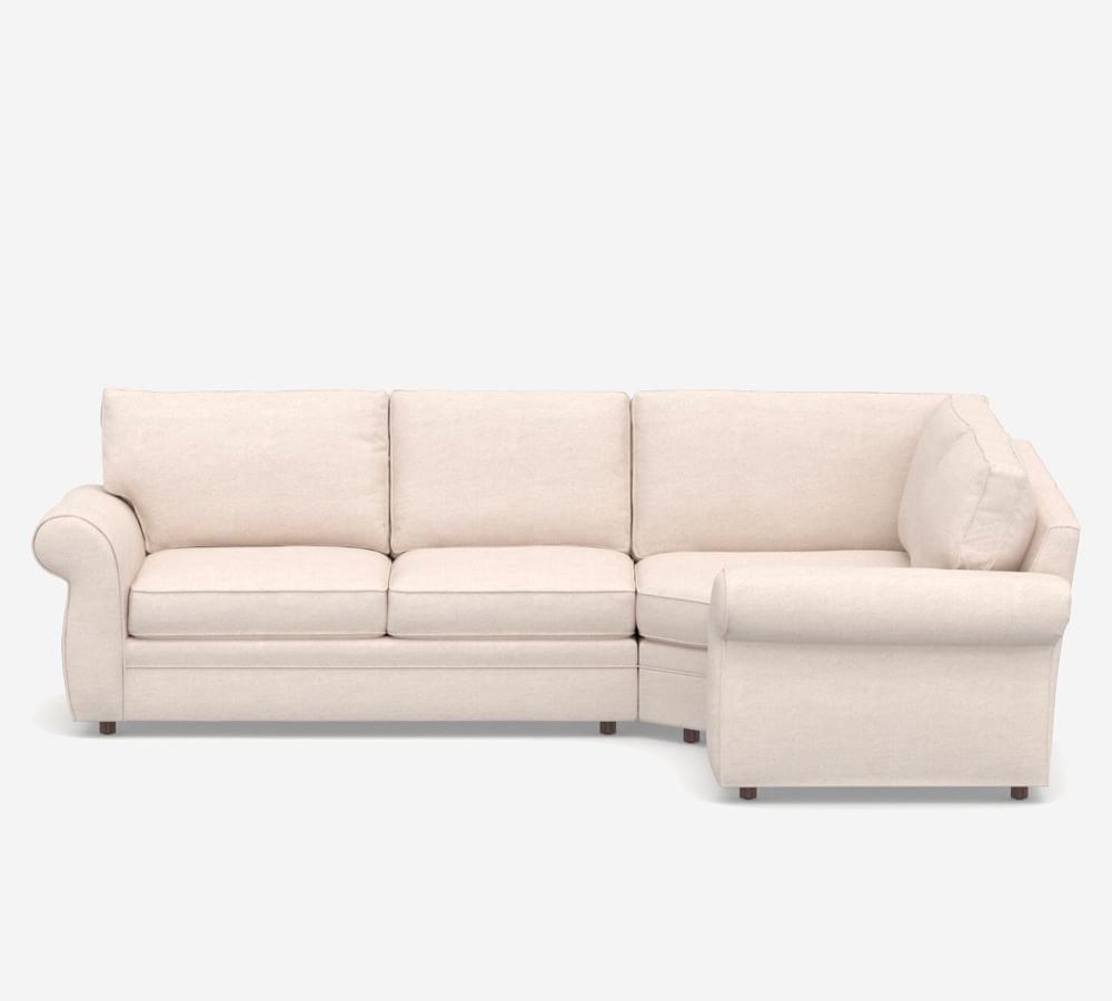 Pearce Roll Arm Upholstered 3-Piece Sectional with Wedge | Pottery Barn