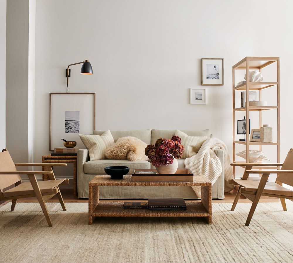 Malibu 48" Woven Coffee Table | Pottery Barn