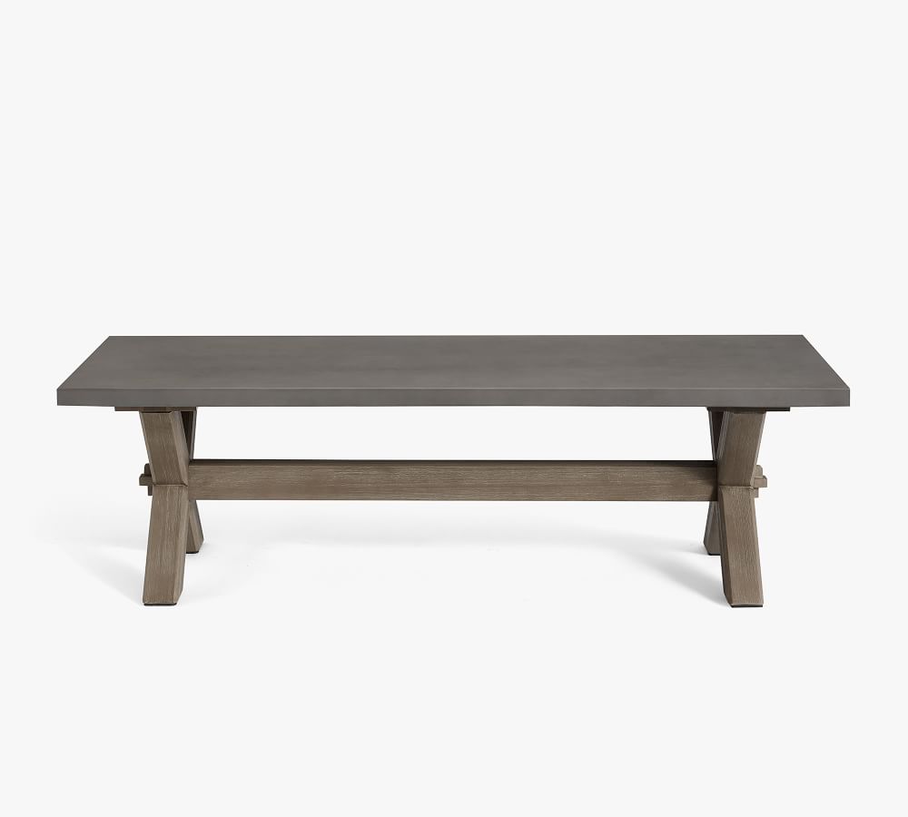 Abbott Indoor/Outdoor Concrete & FSC® Acacia Rectangular Coffee Table | Pottery Barn