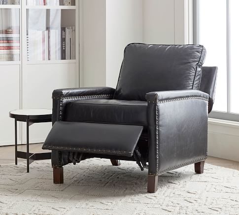 Tyler Leather Square Arm Recliner Chair | Pottery Barn