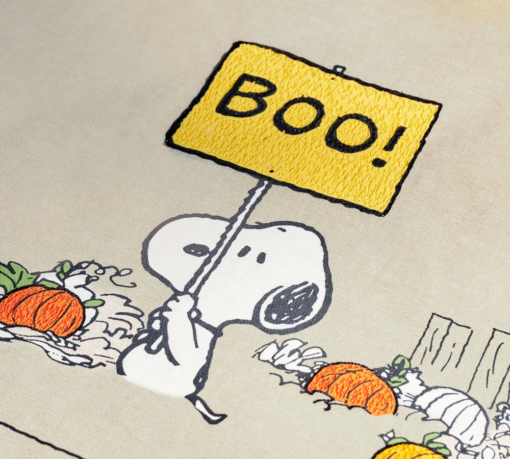 Peanuts™ Cotton/Linen Table Throw | Pottery Barn
