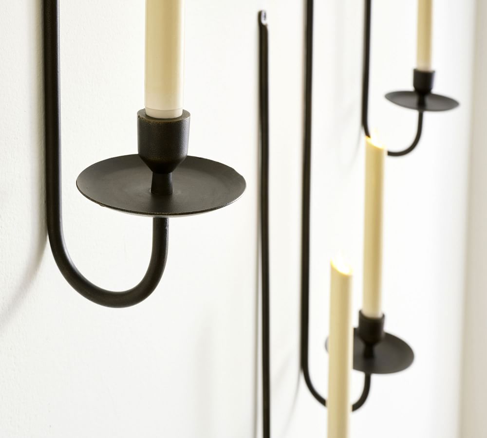 Rio Bronze Wall Mount Taper Candleholders | Pottery Barn