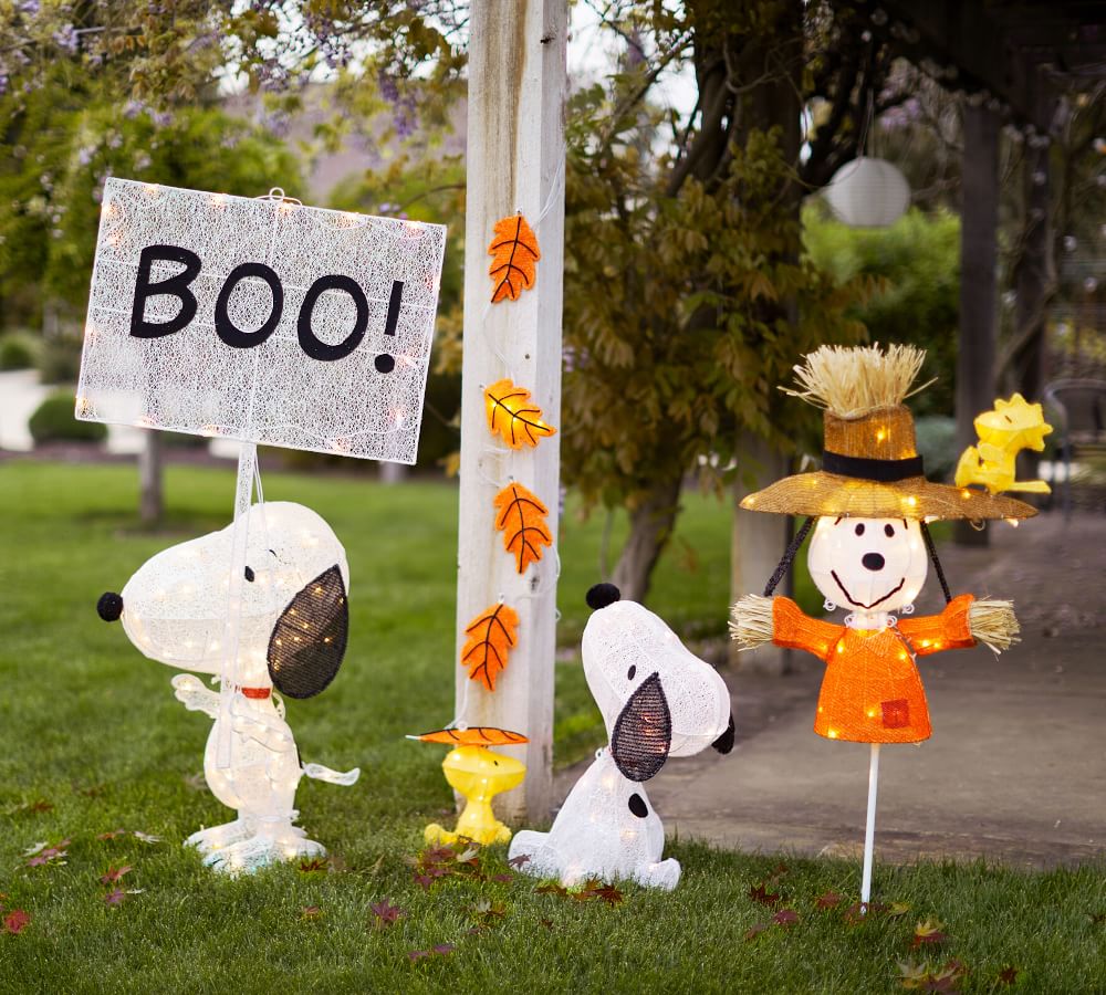Peanuts™ Lit Snoopy™ With Boo Sign | Pottery Barn