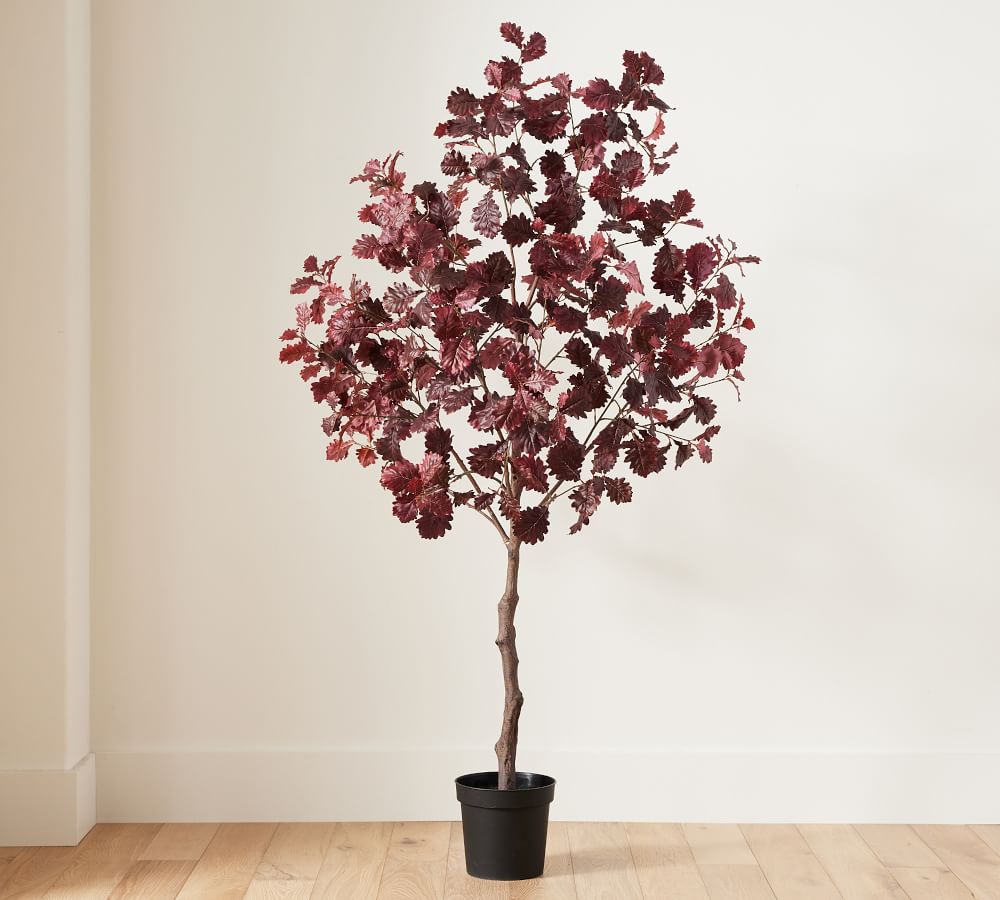 Faux Burgundy Oak Tree - 7' | Pottery Barn