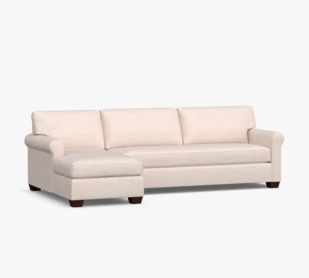 York Roll Arm Upholstered Sofa Chaise Sectional | Pottery Barn