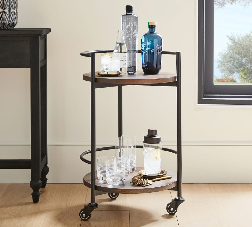 Warren 17.5" Round Bar Cart | Pottery Barn