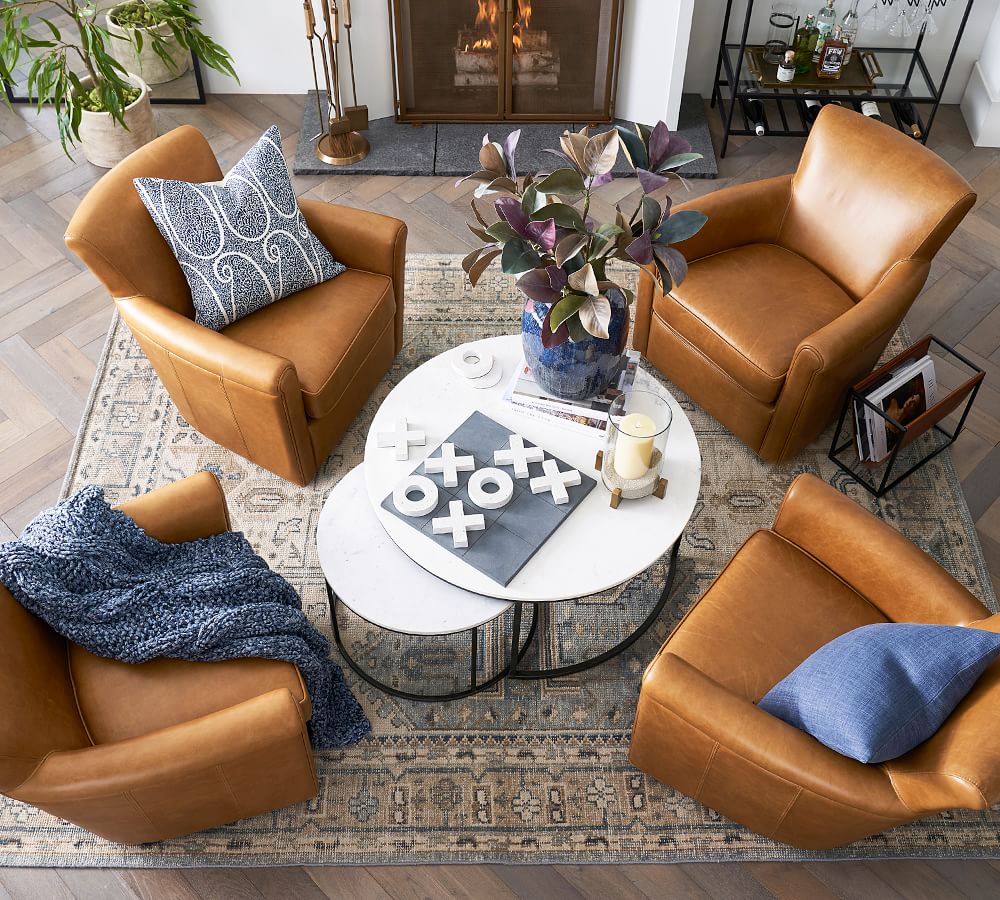 Delaney Round Marble Nesting Coffee Tables | Pottery Barn