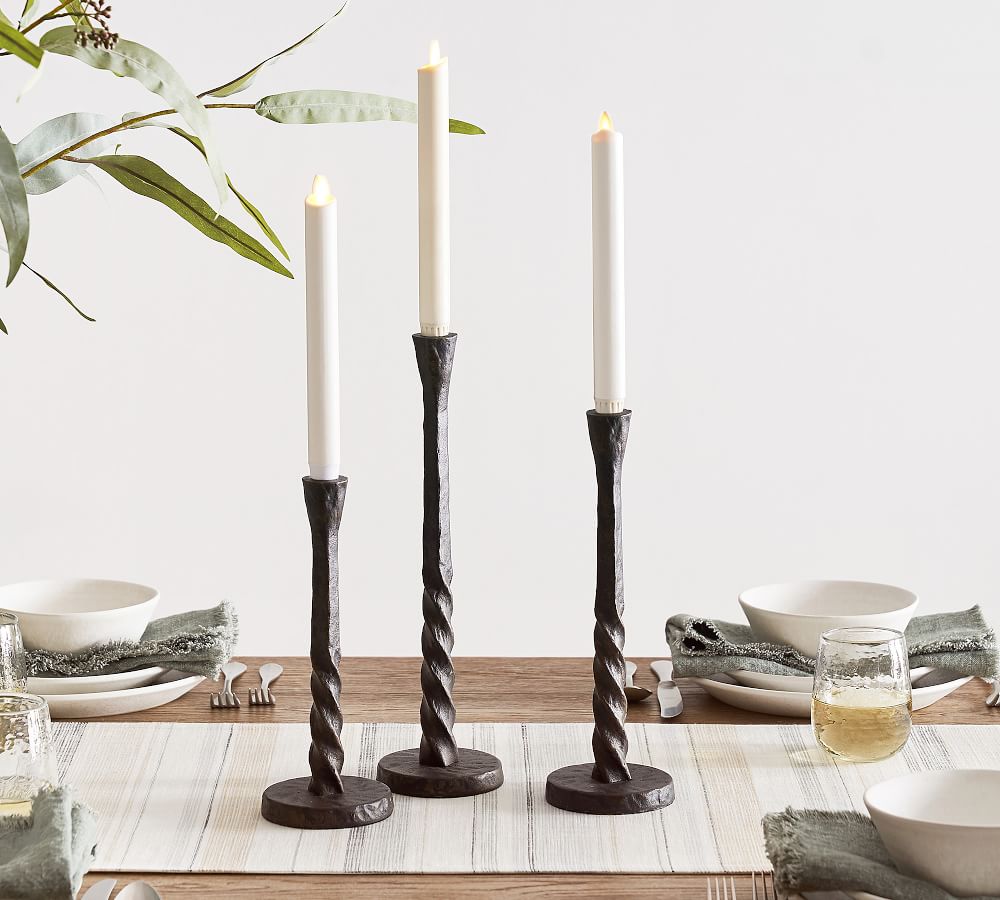 Easton Iron Taper Candlesticks | Pottery Barn