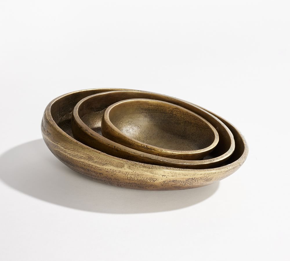 Austin Tumbled Metal Serving Bowls | Pottery Barn