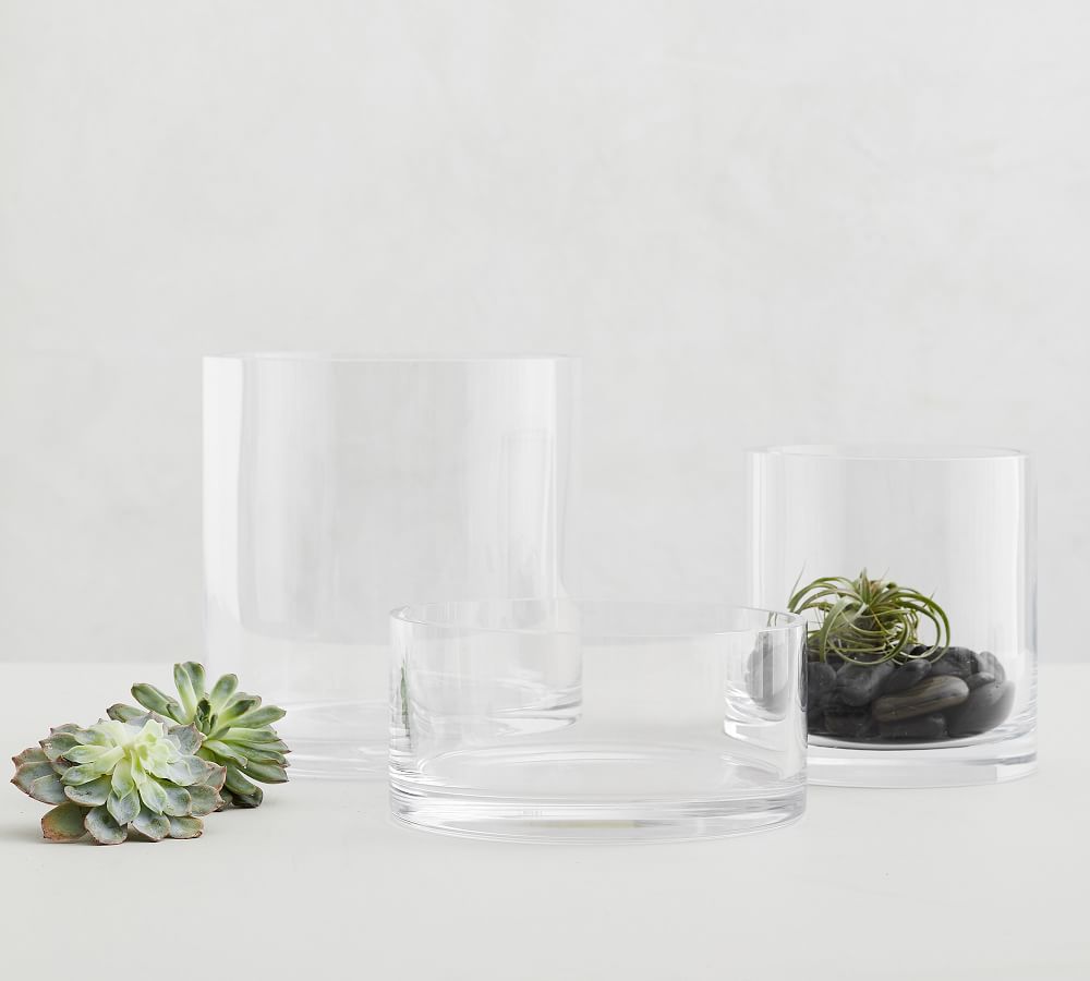 Aegean Clear Glass Short Vase | Pottery Barn
