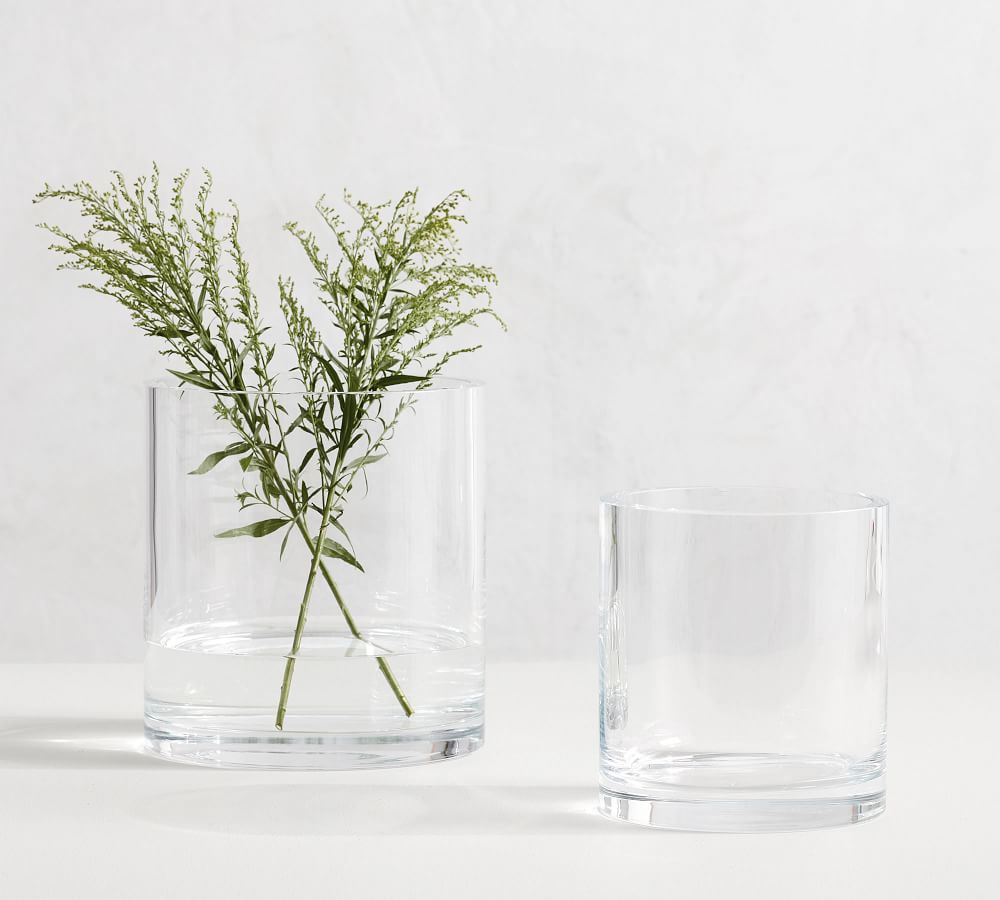 Aegean Clear Glass Short Vase | Pottery Barn