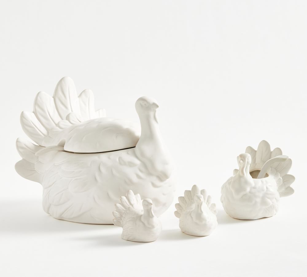 Rustic Turkey Shaped Stoneware Serveware Collection | Pottery Barn
