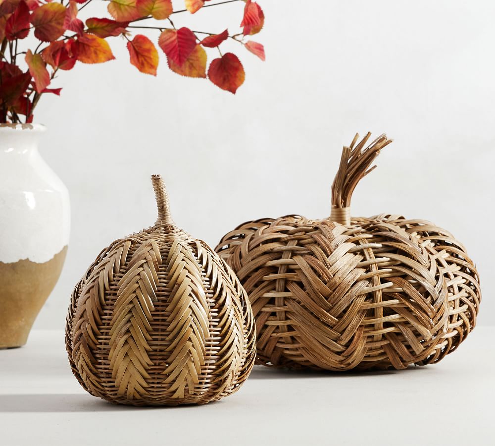 Handwoven Rattan Pumpkins | Pottery Barn