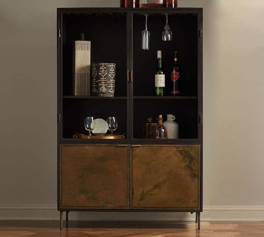 Metalli 40" Metal Bar Cabinet | Pottery Barn