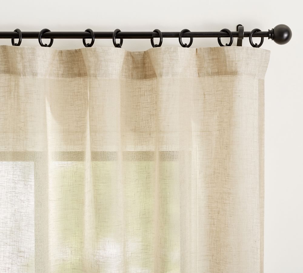 Emery Linen Sheer Curtain | Pottery Barn