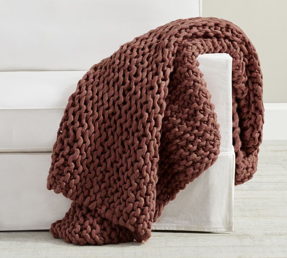 Chunky Handknit Throw | Pottery Barn