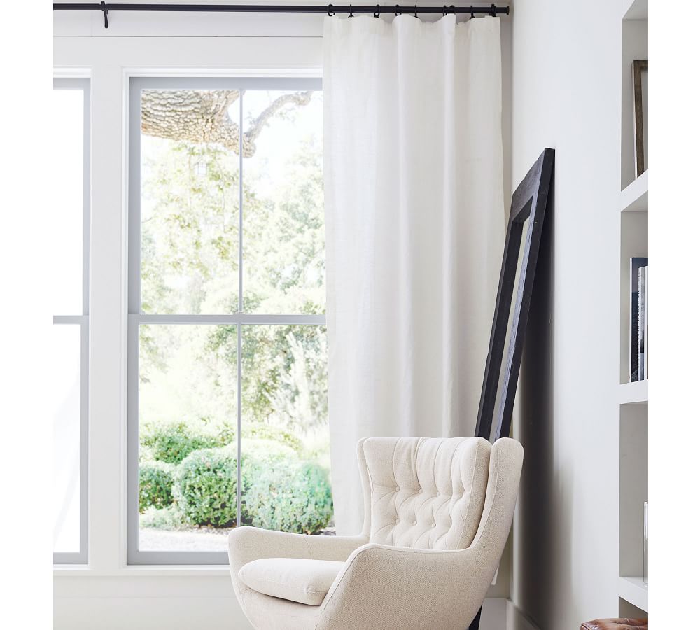 Emery Linen Blackout Curtain | Pottery Barn