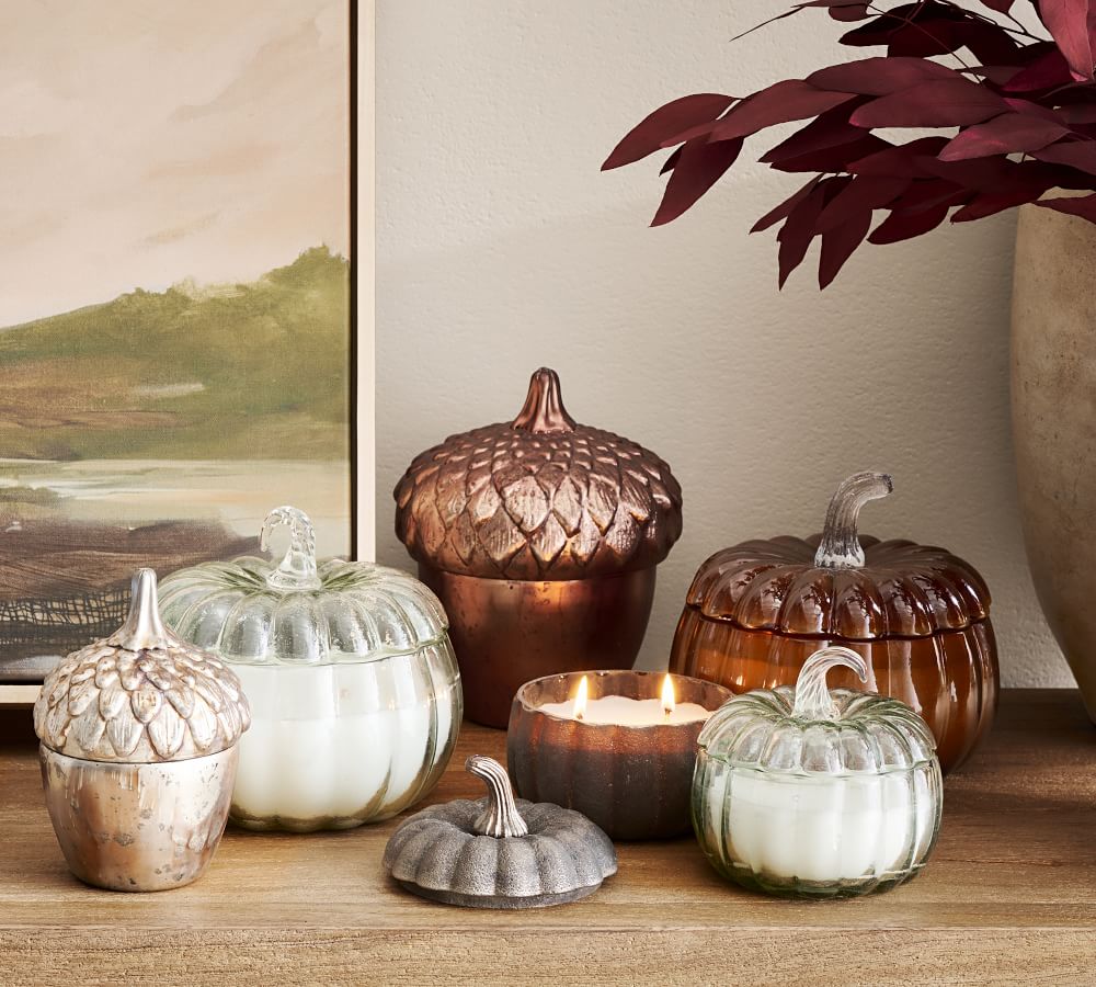 Acorn Lidded Scented Glass Candles - Harvest Spice | Pottery Barn