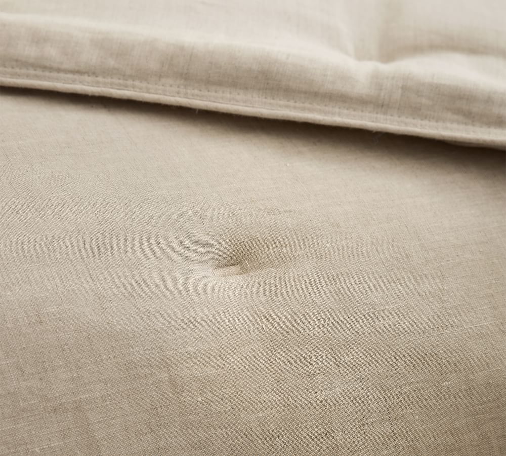 Belgian Flax Linen Comforter - White | Pottery Barn