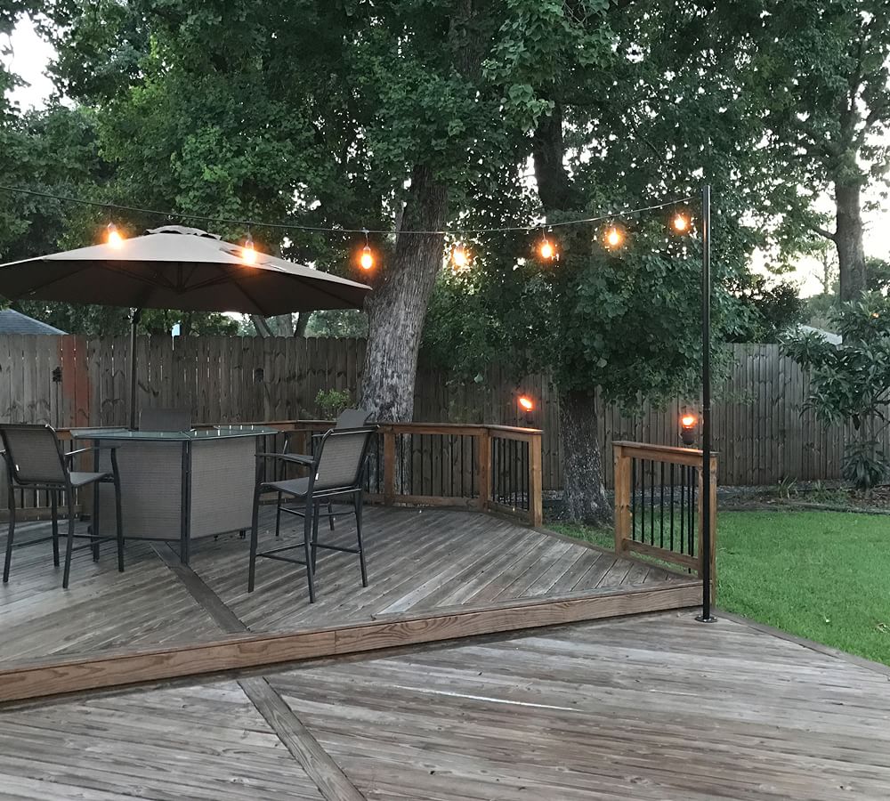 Outdoor Bistro Standing String Light Posts | Pottery Barn