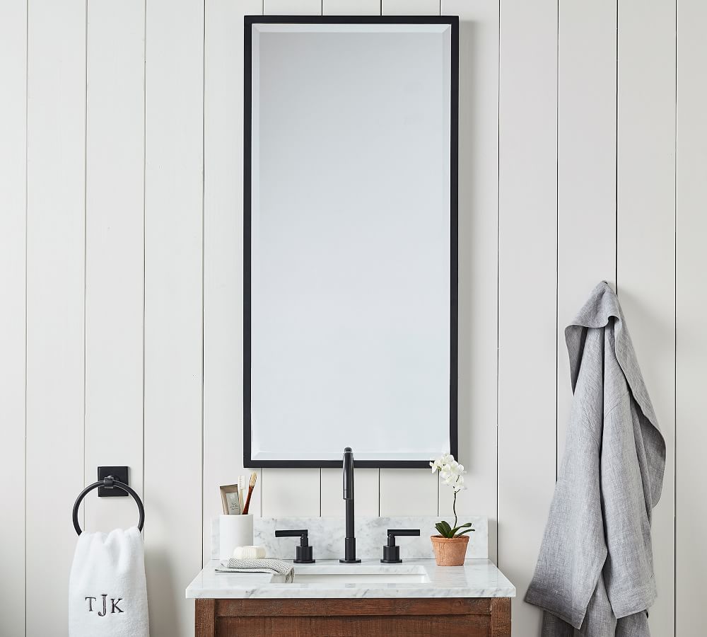 Kensington Rectangular Slim Mirror with D-Ring Mount | Pottery Barn