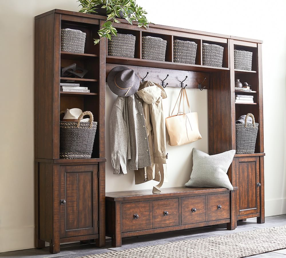 Benchwright 4-Piece Entryway Set with Storage Bench | Pottery Barn