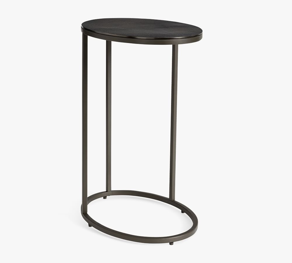Duke 19" Oval Metal C-Table | Pottery Barn