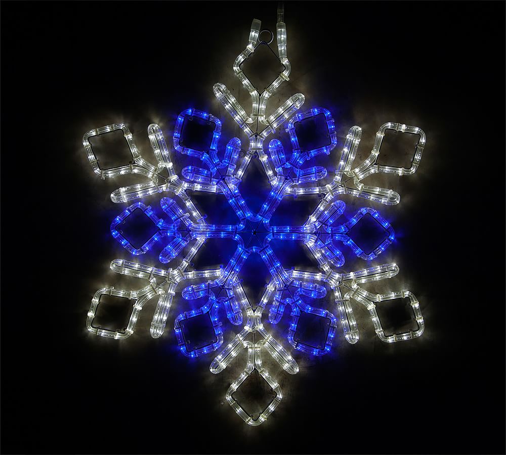 LED Pre-Lit Blue & White Snowflake | Pottery Barn