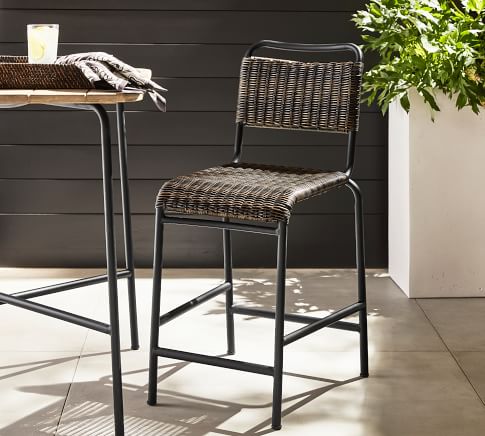 Tulum All-Weather Wicker Stackable Patio Dining Chair | Pottery Barn
