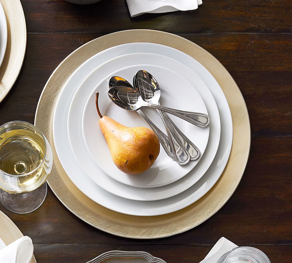 Set of 12 Caterer's Box Gilt Charger Plates | Pottery Barn