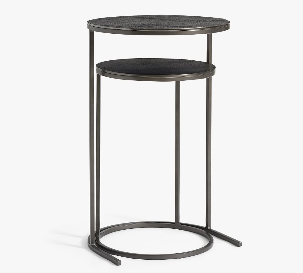 Duke 19" Round Metal Nesting Nightstand | Pottery Barn
