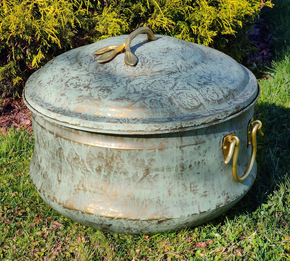 Fiorella Blue Verde Hose Pot with Lid | Pottery Barn