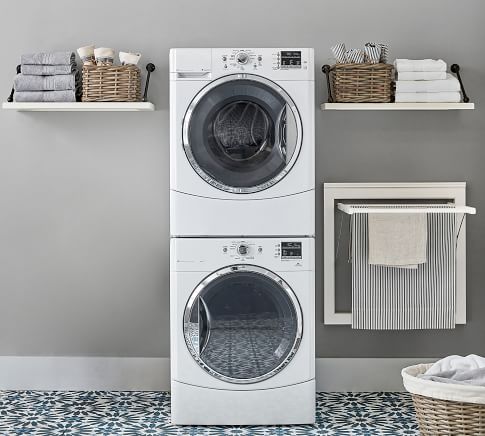 Aubrey Deluxe Laundry Organization Set with Closed Cabinets | Pottery Barn