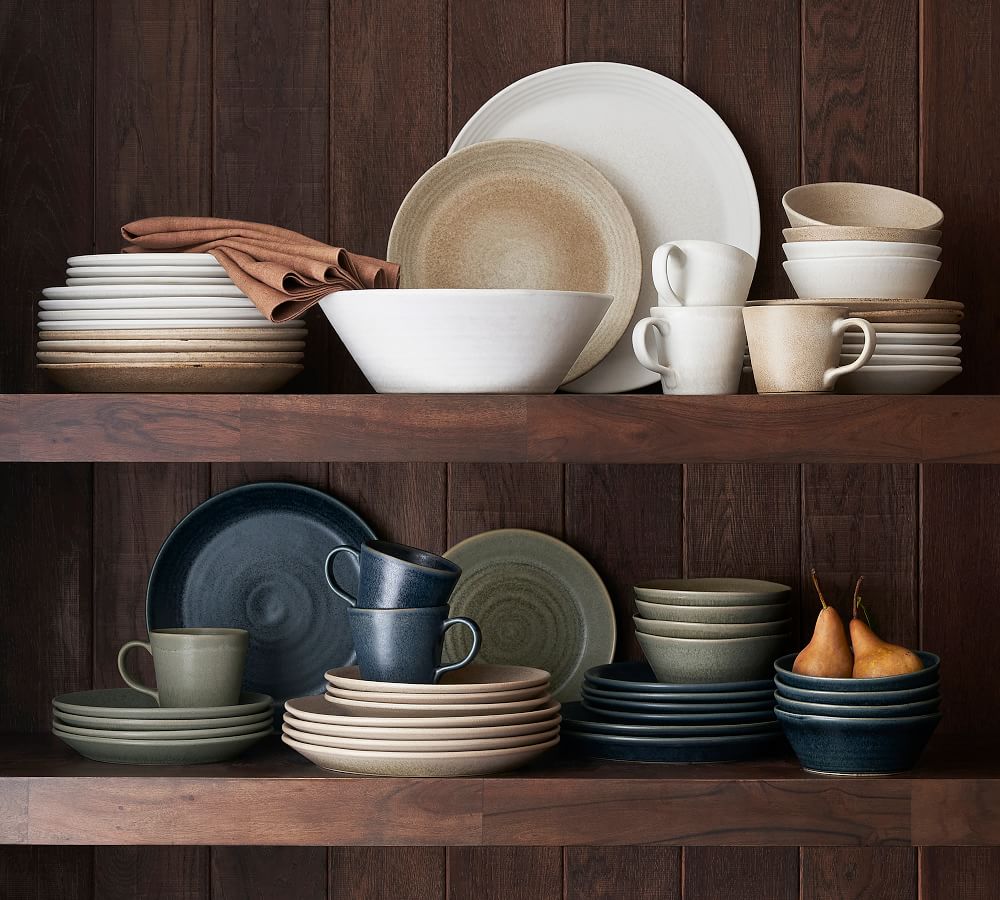 Larkin Reactive Glaze Stoneware Dinnerware Collection | Pottery Barn