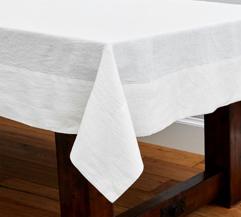 Mason Oversized Linen Tablecloth | Pottery Barn