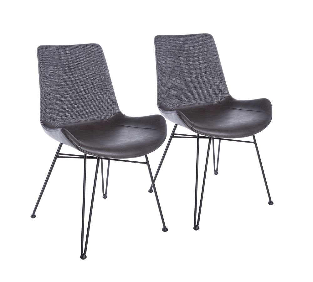 Lancer Faux Leather Dining Chair, Set of 2 | Pottery Barn