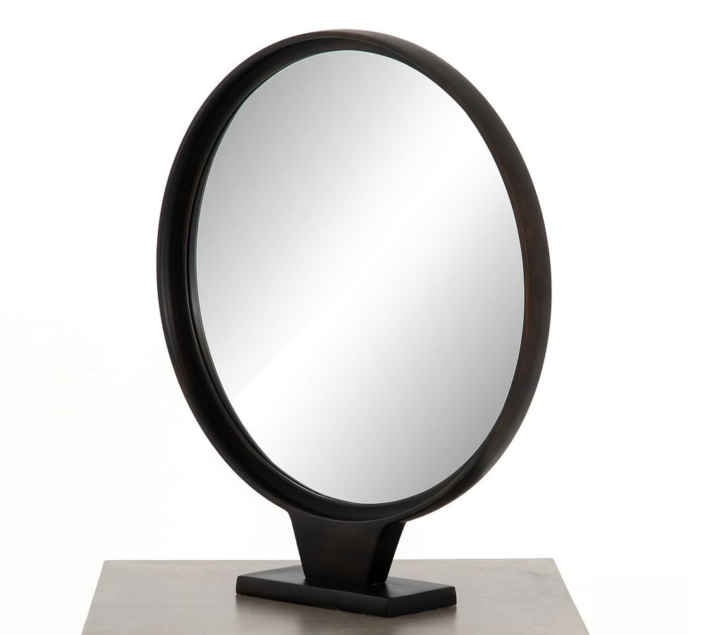 Round Zenon Mirror on Stand | Pottery Barn