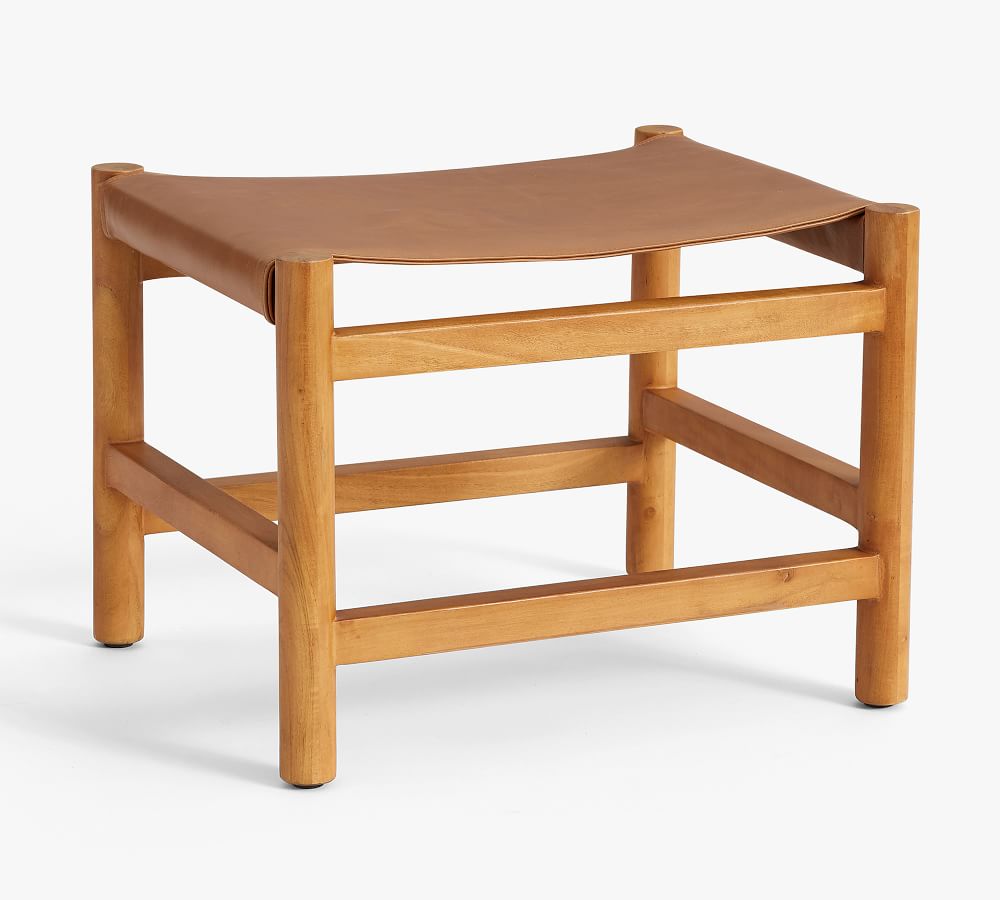 Danish Leather Sling Stool | Pottery Barn