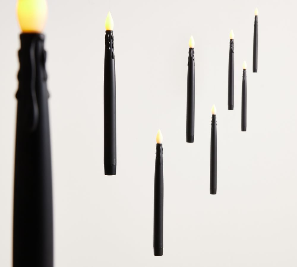 Floating Candle String Lights - Black | Pottery Barn