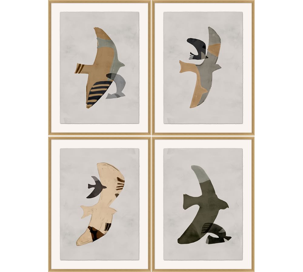 Neutral Flock Framed Print | Pottery Barn