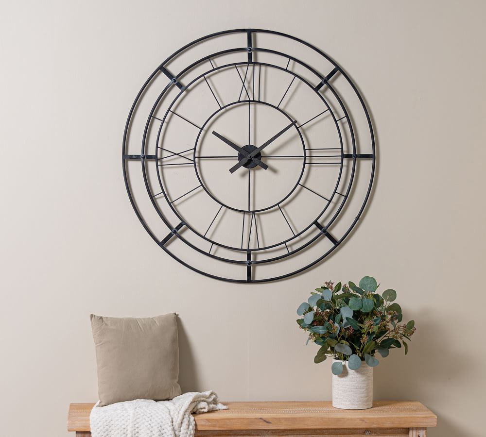 Wyatt Oversized Indoor/Outdoor Wall Clock - 36"W | Pottery Barn