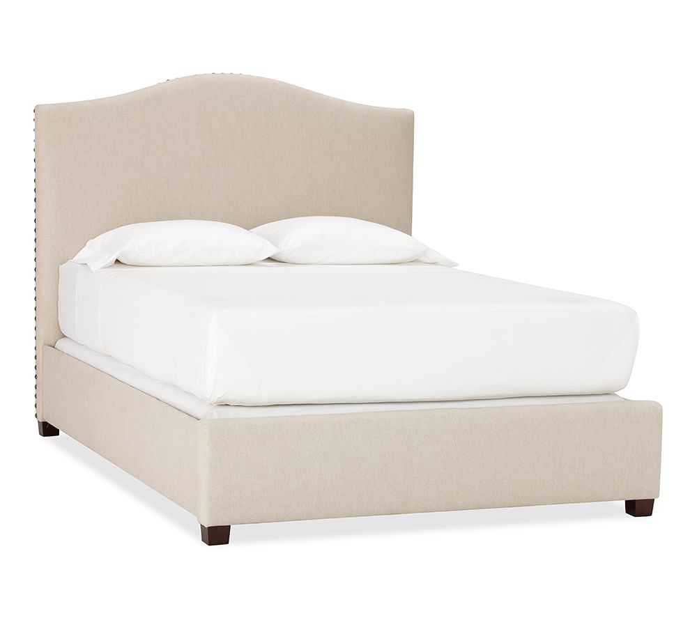 Raleigh Curved Upholstered Tall Bed | Pottery Barn