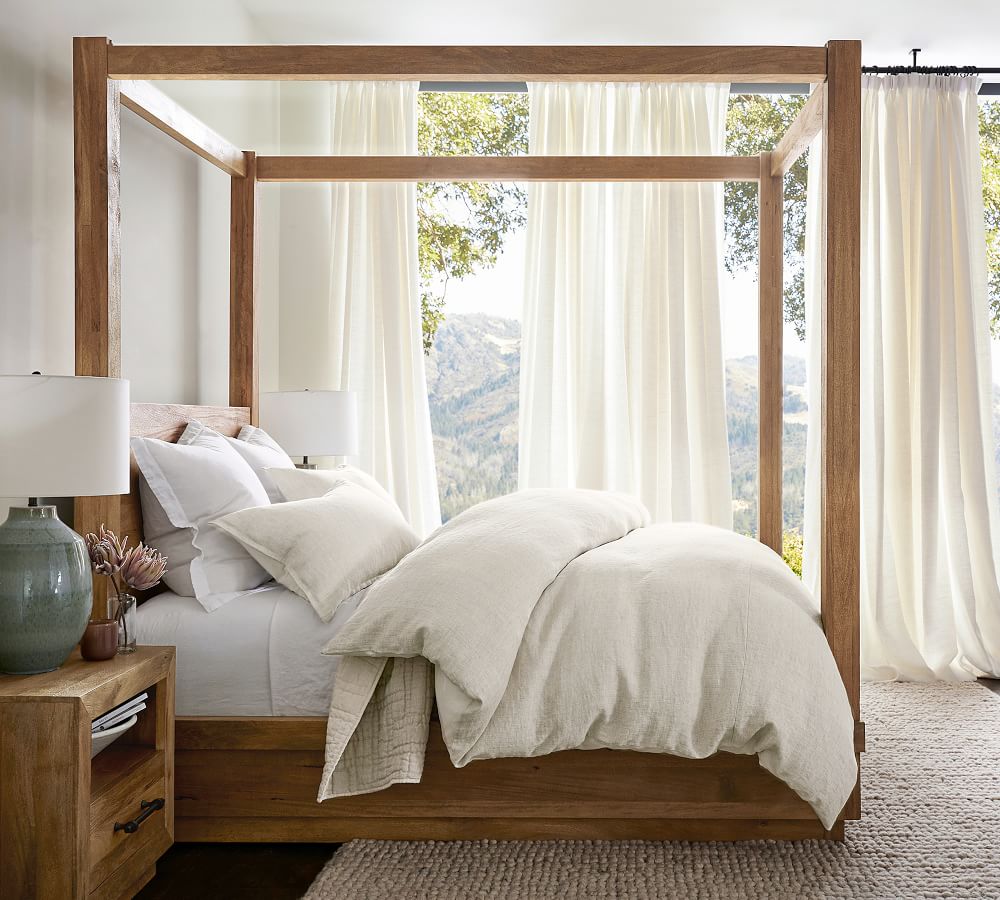 European Ribbed Linen Duvet Cover | Pottery Barn