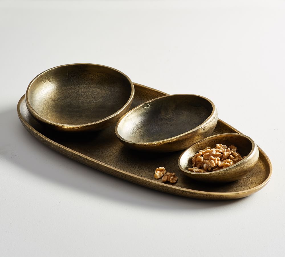 Austin Tumbled Metal Serving Tray | Pottery Barn