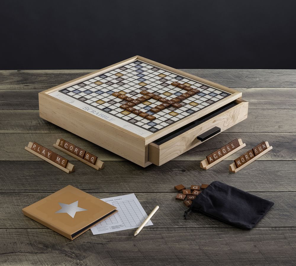 Wooden Scrabble Board Game - Maple Luxury Edition | Pottery Barn