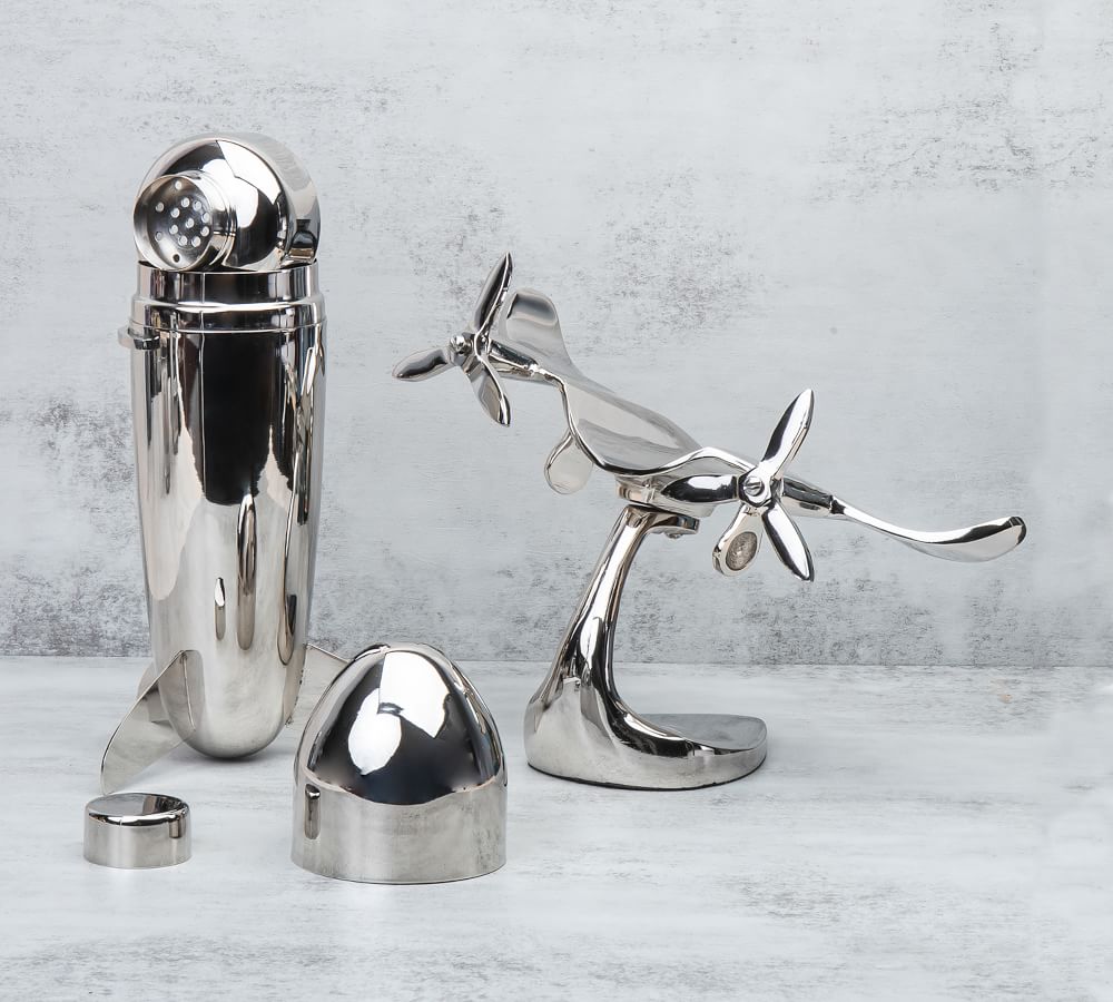 Stainless Steel Airplane Cocktail Shaker | Pottery Barn