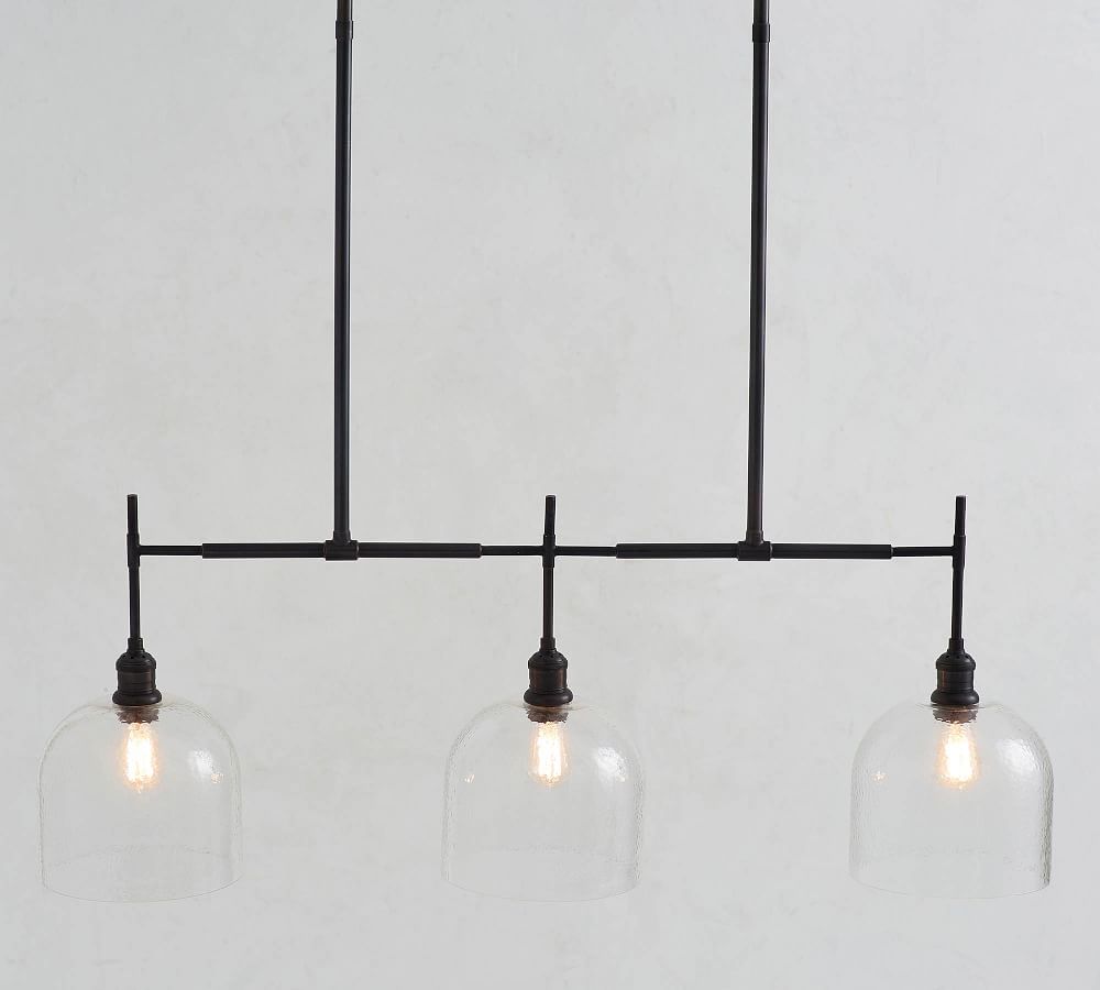 Textured Glass Linear Chandelier | Pottery Barn